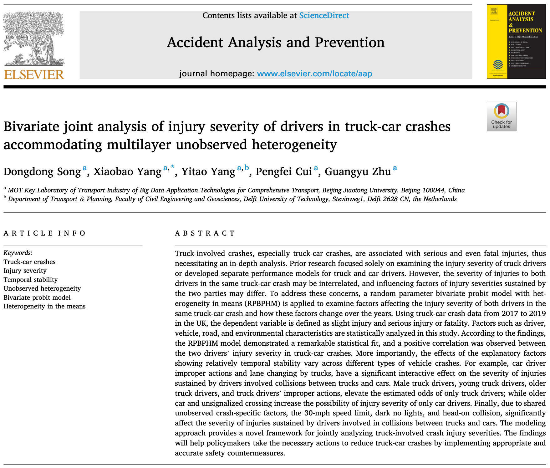 Publications | Pengfei Cui Intelligent Transportation